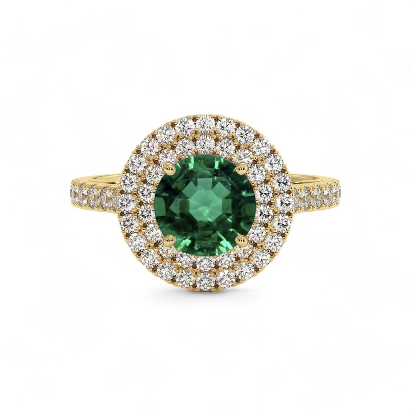 Solitaire Ma vie DOUBLE HALO Round Diamond - Celinni Diamond Solitaires ...