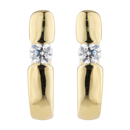 Mona natural Diamond Hoop Earrings in 18K Gold | Celinni