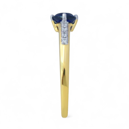 Lise Blue Sapphire Ring – 18K Gold and Natural Diamonds