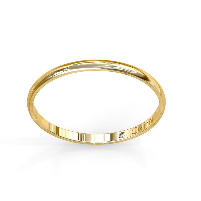 Bague Mariage Demi Jonc Prestige Or Jaune | Celinni