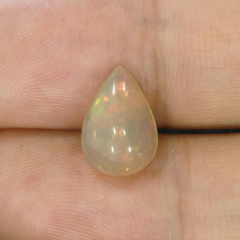 Pear-cut Ethiopian Opal White 2.41 carats