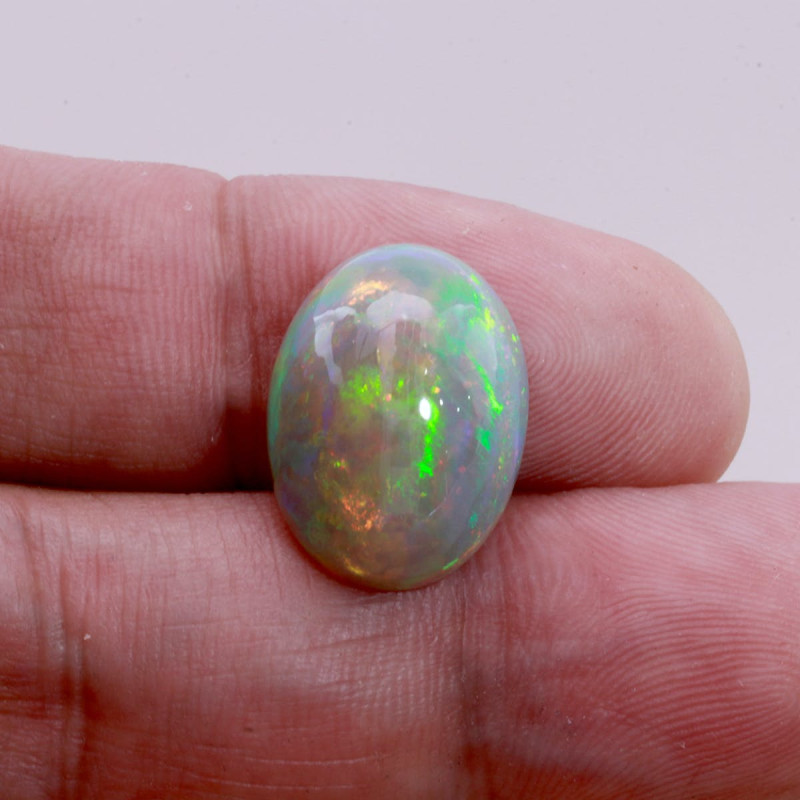 OVAL-cut Ethiopian Opal White 9.22 carats